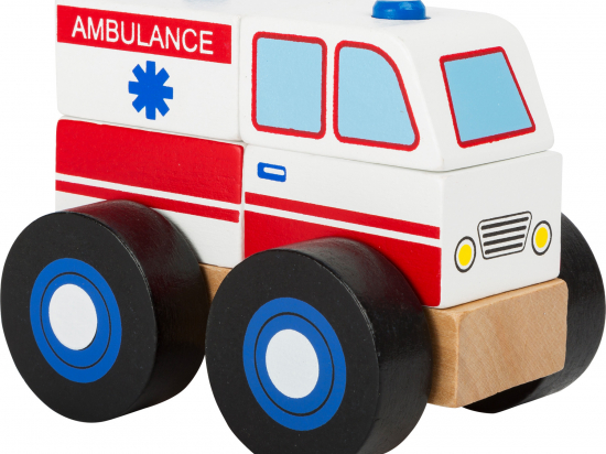 Wooden Toy - Construction Ambulance | Poppy Dog Gifts